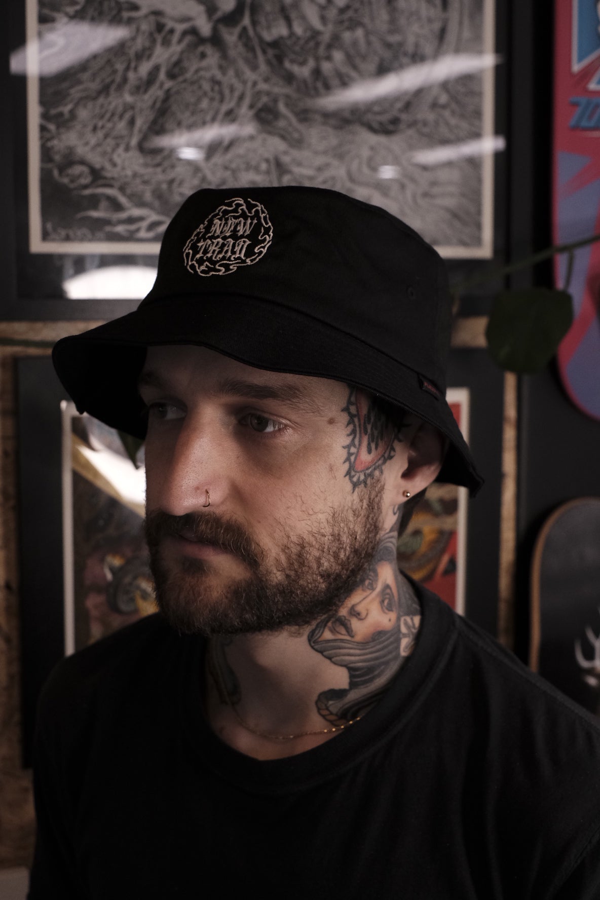 New Trad Tattoo Bucket Hat - Black – New Traditions Tattoo